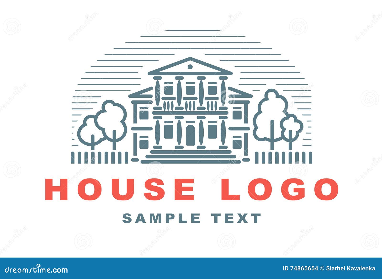 Emblema Do Logotipo Com a Casa Ilustração do Vetor - Ilustração de ...