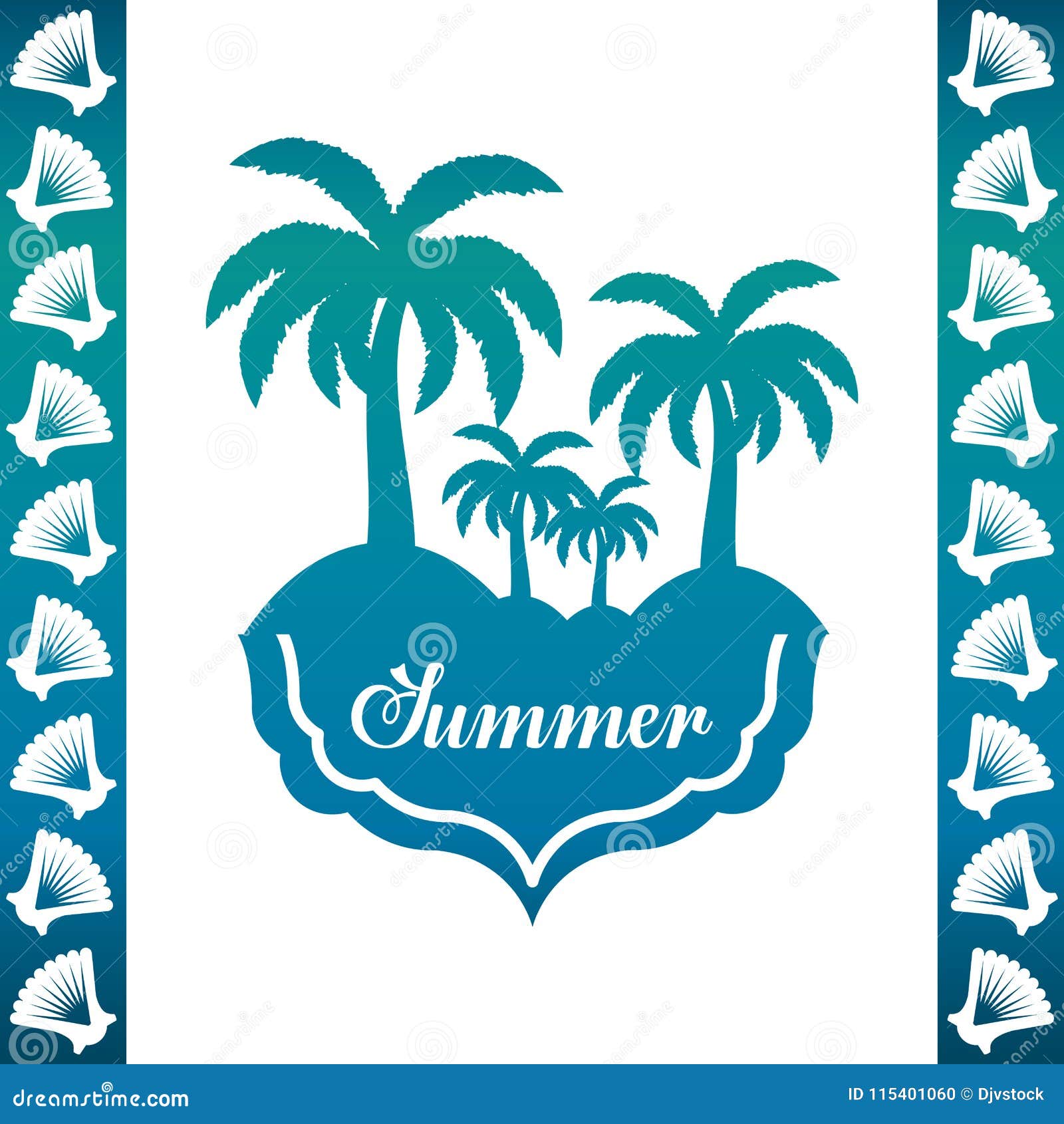 Emblema Do Palmas Sobre O Fundo Branco Ilustração do Vetor - Ilustração ...