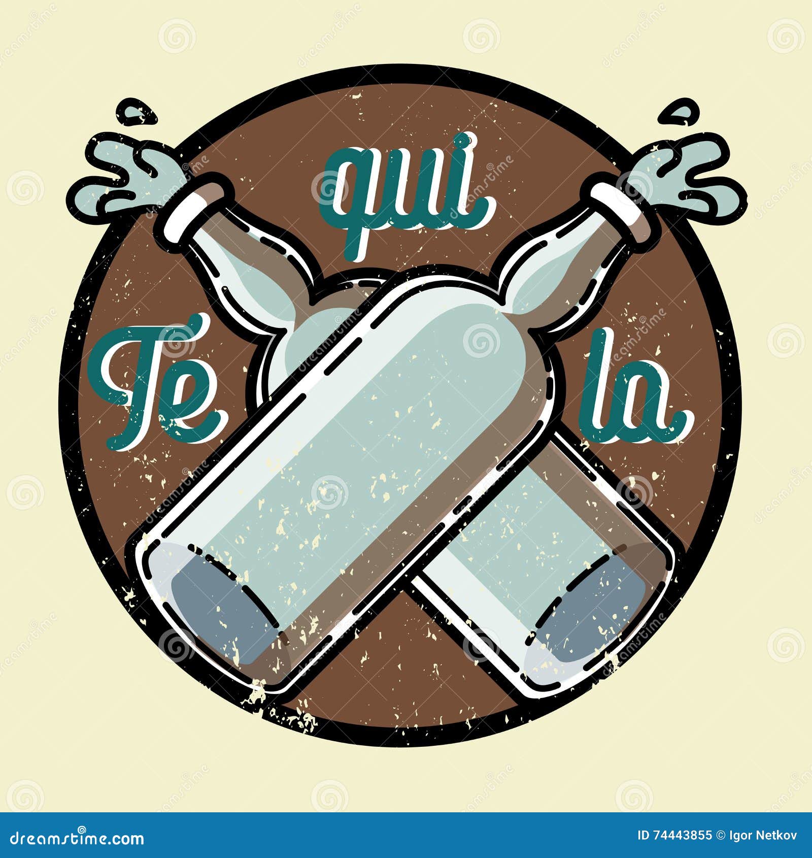 Emblema Do Tequila Do Vintage Da Cor Ilustração do Vetor - Ilustração ...