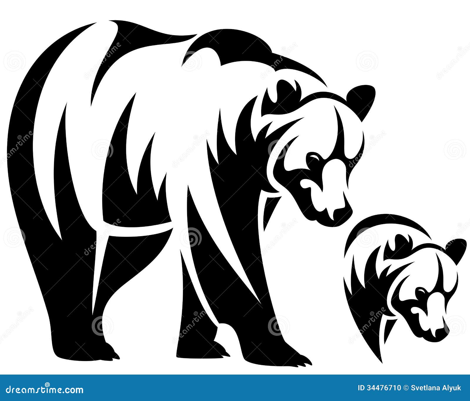 Emblema do urso ilustração do vetor. Ilustração de elemento - 34476710