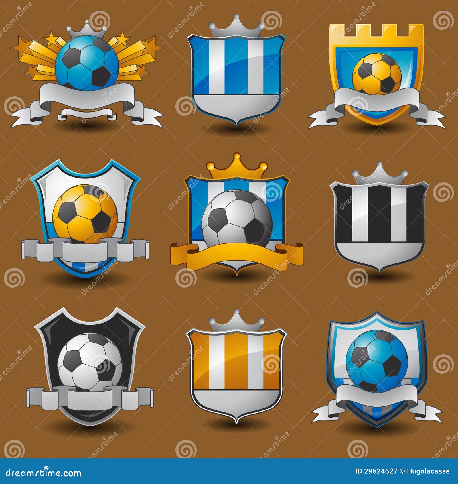 Emblemas Da Equipe De Futebol Ilustração do Vetor - Ilustração de ...