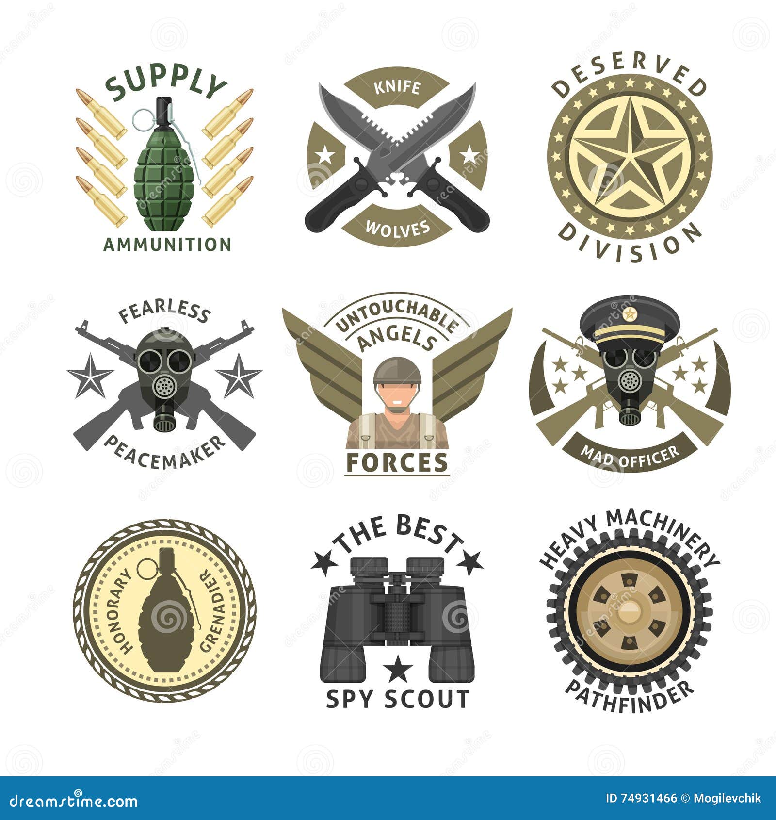 Emblemas De Las Unidades Militares Ilustración del Vector - Ilustración ...