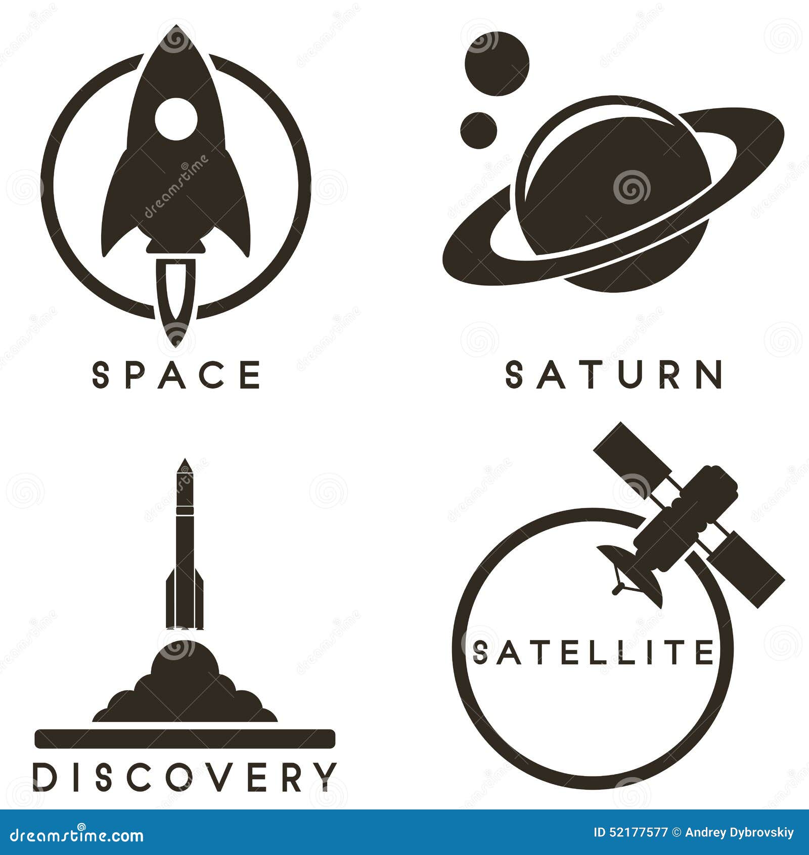 Emblemas del espacio ilustración del vector. Ilustración de fondo ...
