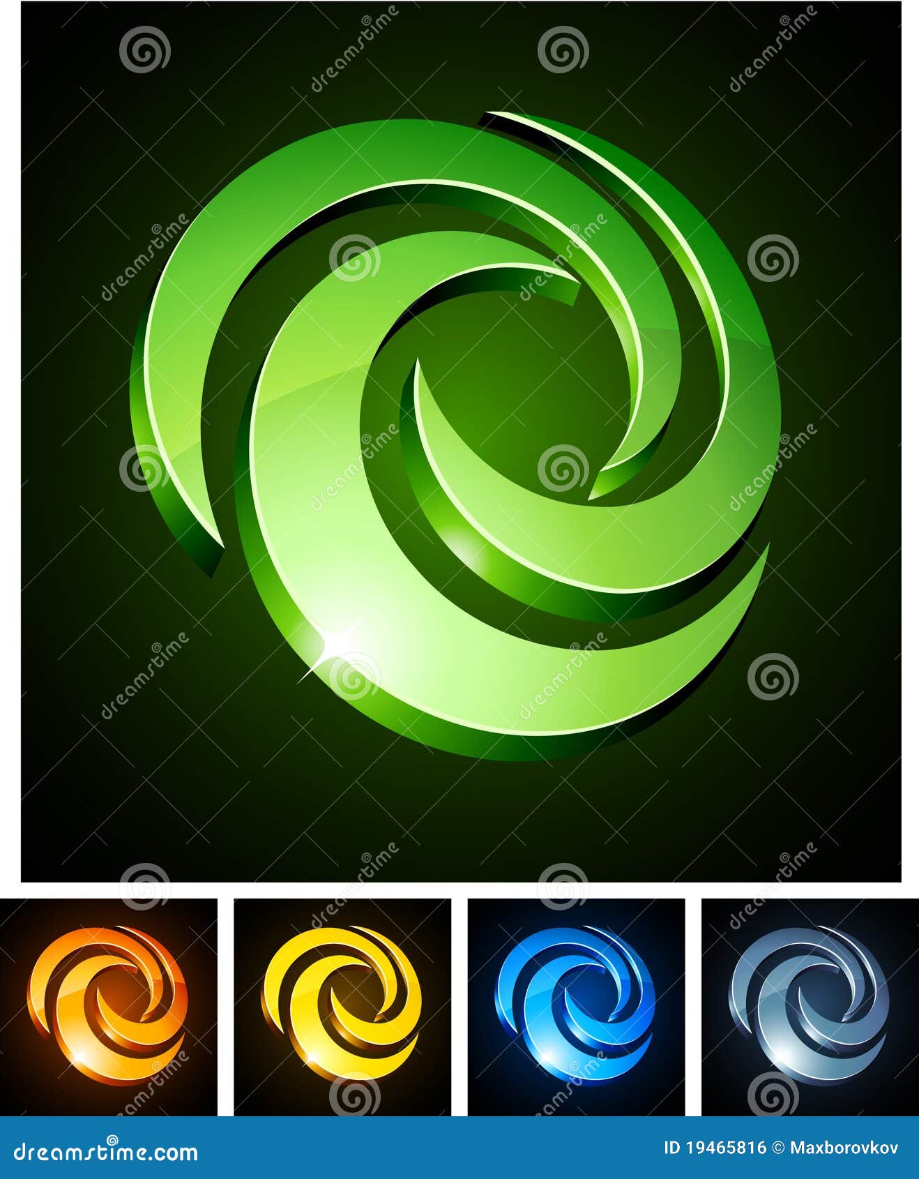 Emblemas del remolino 3d. ilustración del vector. Ilustración de ...