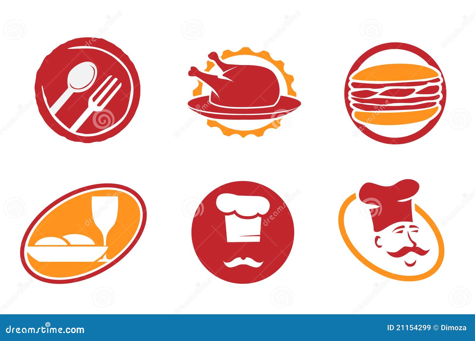Emblemas Y Símbolos Del Restaurante Ilustración del Vector ...