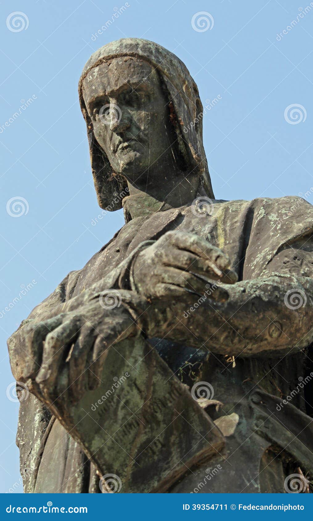 Emblematic Expression of Dante in a Fine Bronze Statue Stock Image ...