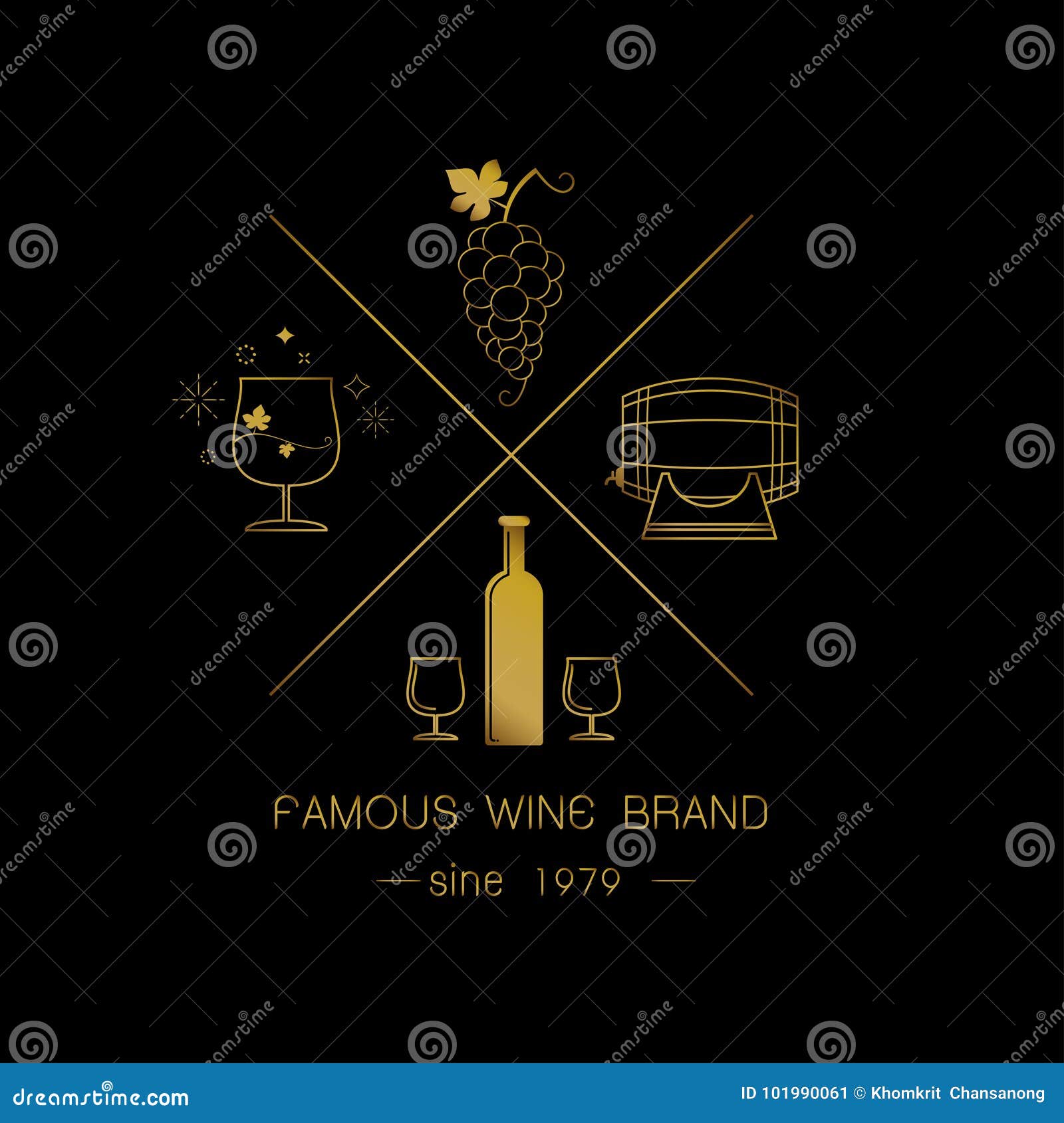 Embleme Und Logos Des Weins Vektor Abbildung - Illustration von stab ...