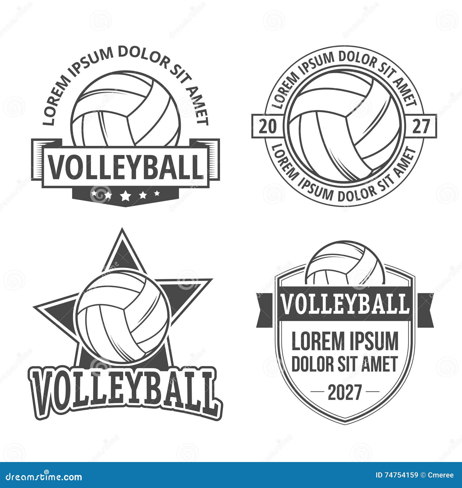 Emblemi di pallavolo illustrazione vettoriale. Illustrazione di icona ...