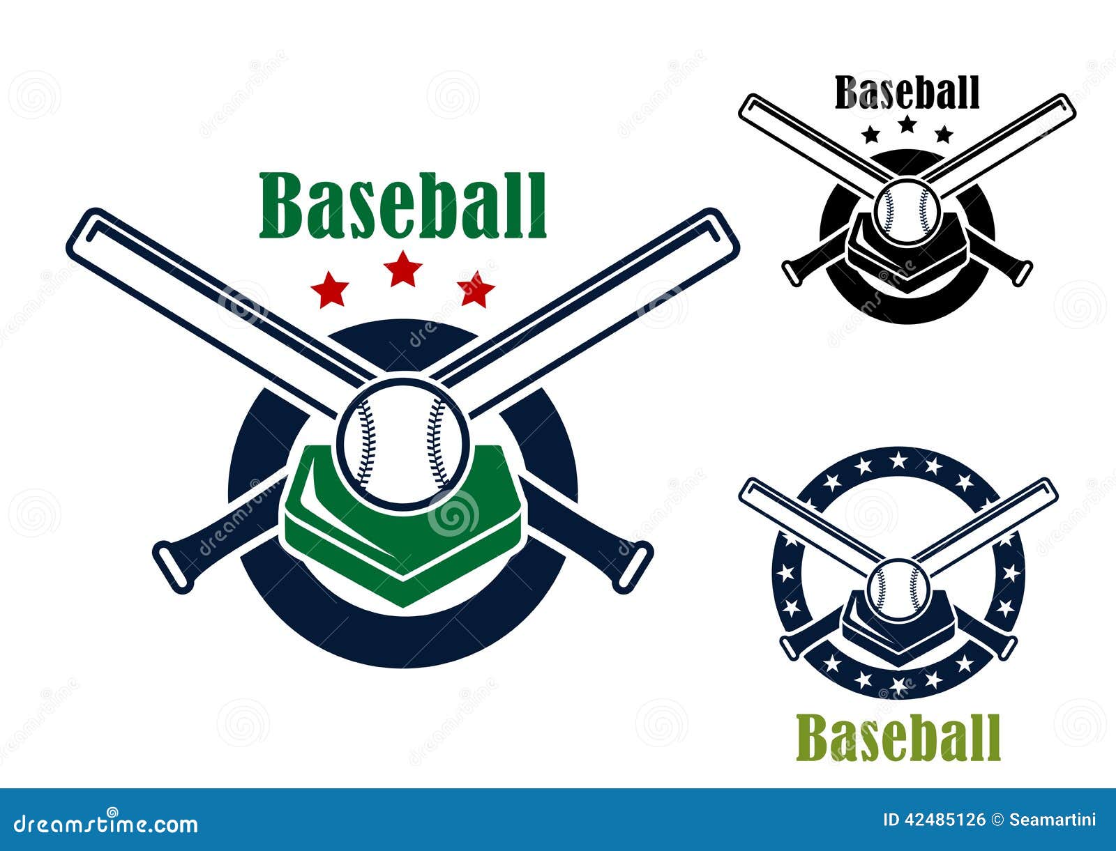 Emblemi E Simboli Di Baseball Illustrazione Vettoriale - Illustrazione ...
