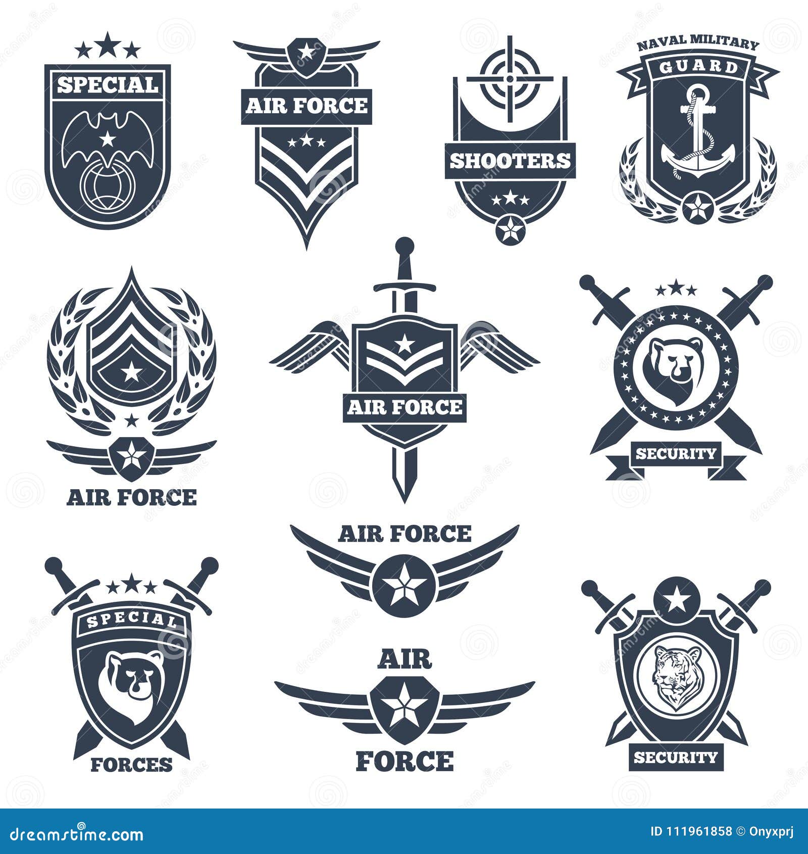 Air Force Badge With Wings And Star. Army And Military Emblem. Airforce ...