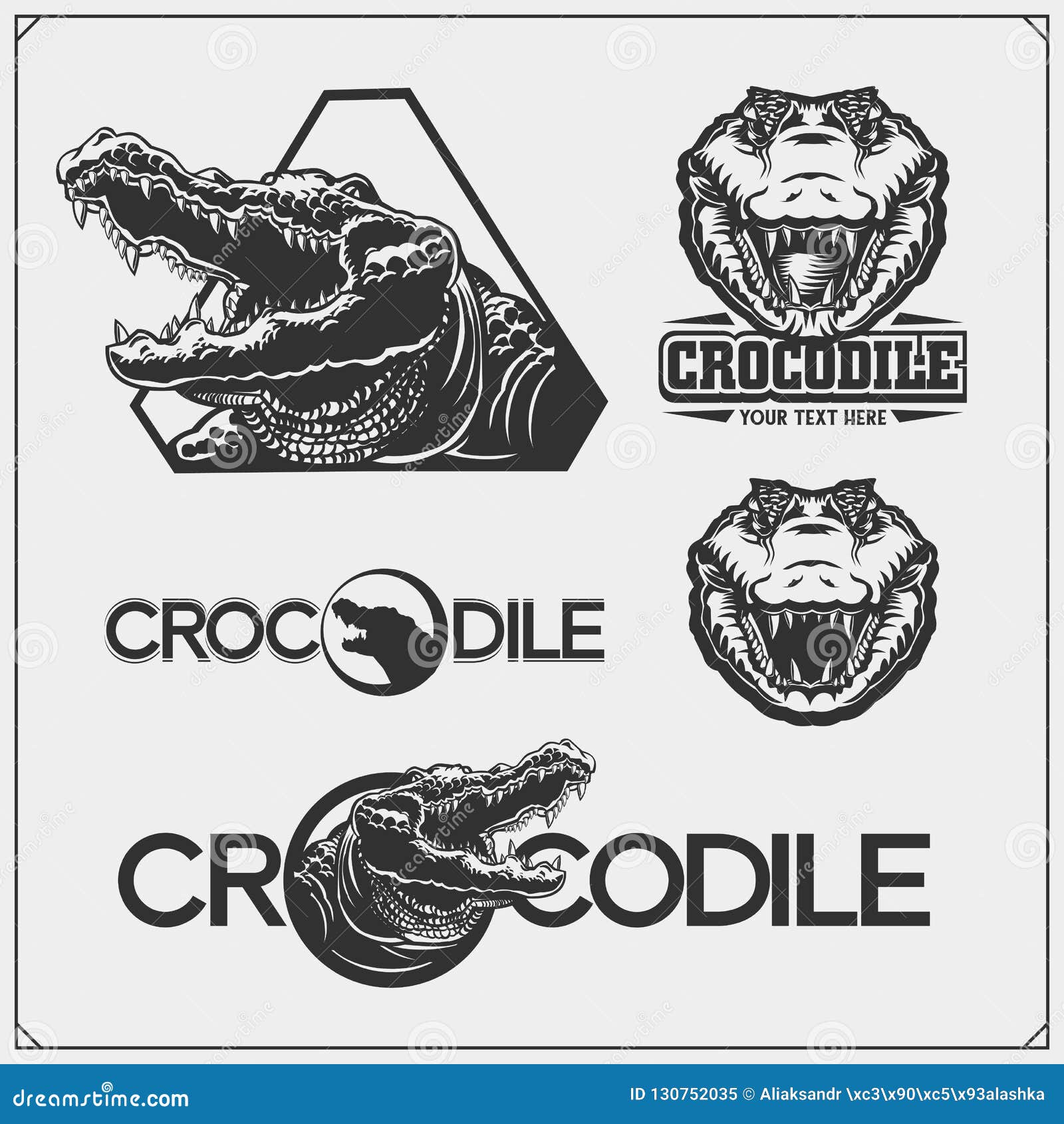 The Emblems with Crocodile for a Sport Team. Crocodile Labels, Badges ...