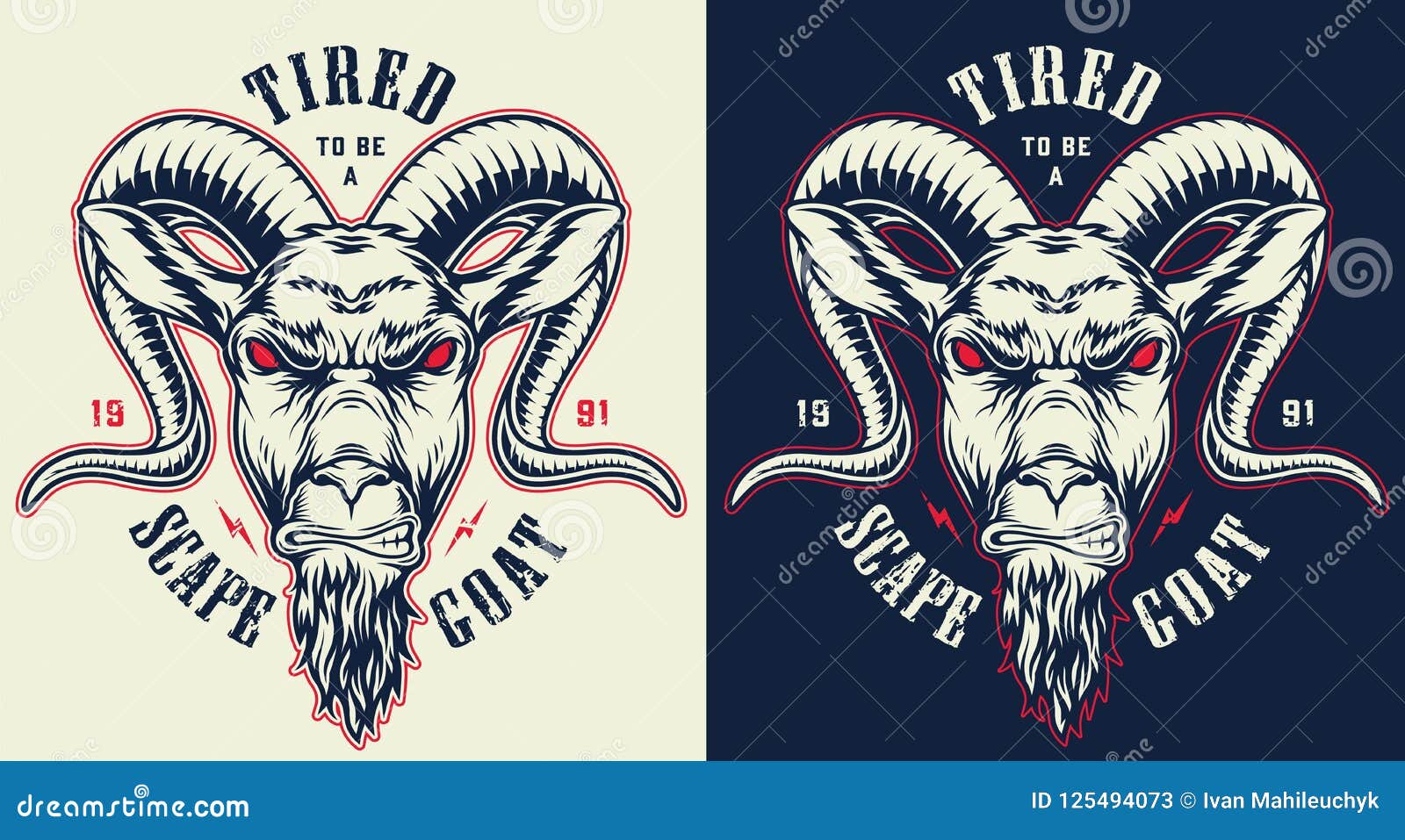 Emblems with goat stock vector. Illustration of insignia - 125494073