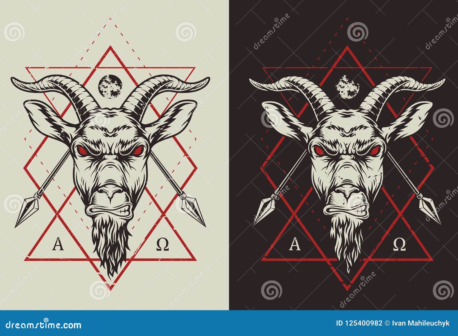Emblems with goat stock vector. Illustration of wild - 125400982