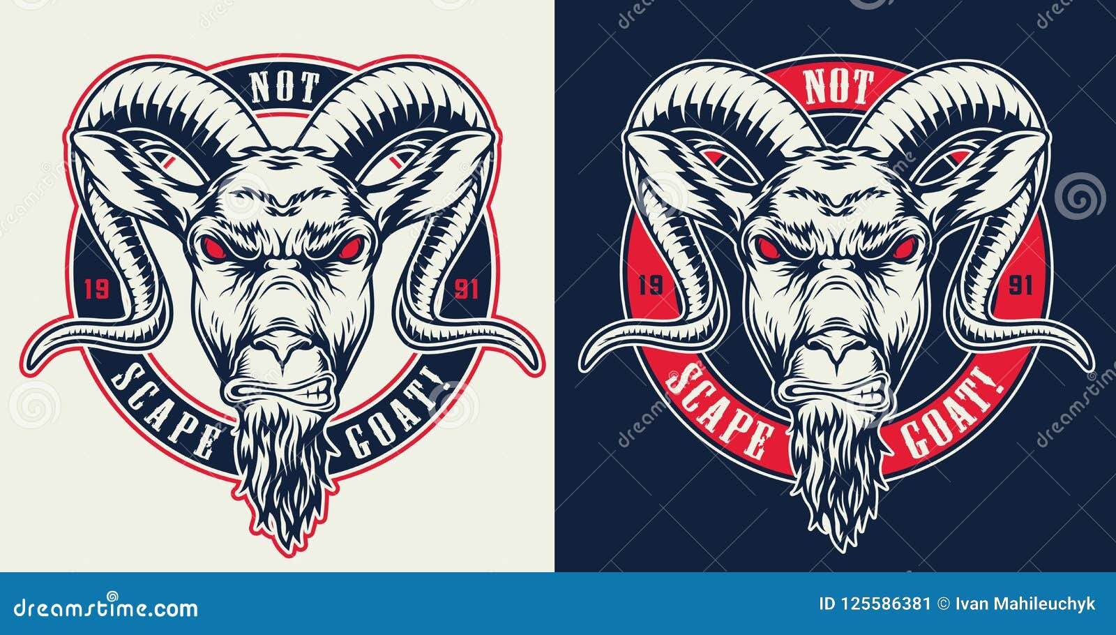 Emblems with goat stock vector. Illustration of farm - 125586381