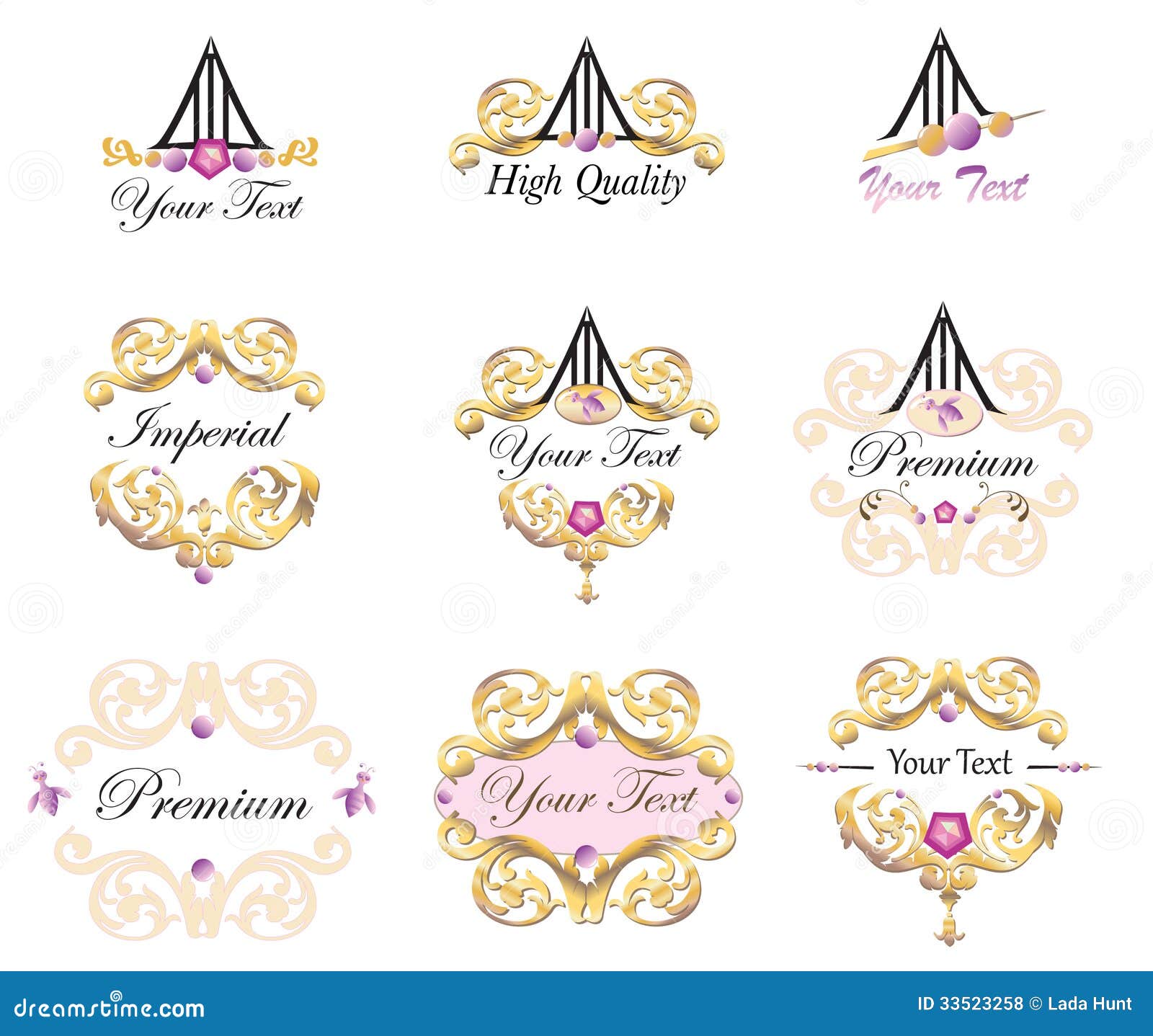 Emblems and Labels Elements Set Stock Illustration - Illustration of ...