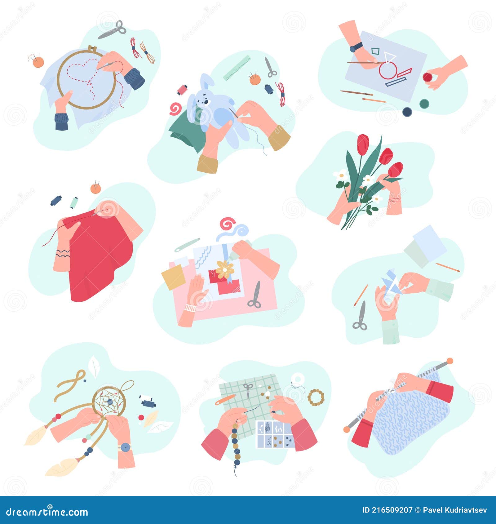 Emblems Set for Creative Handicraft Workshop, Flat Vector Illustration ...