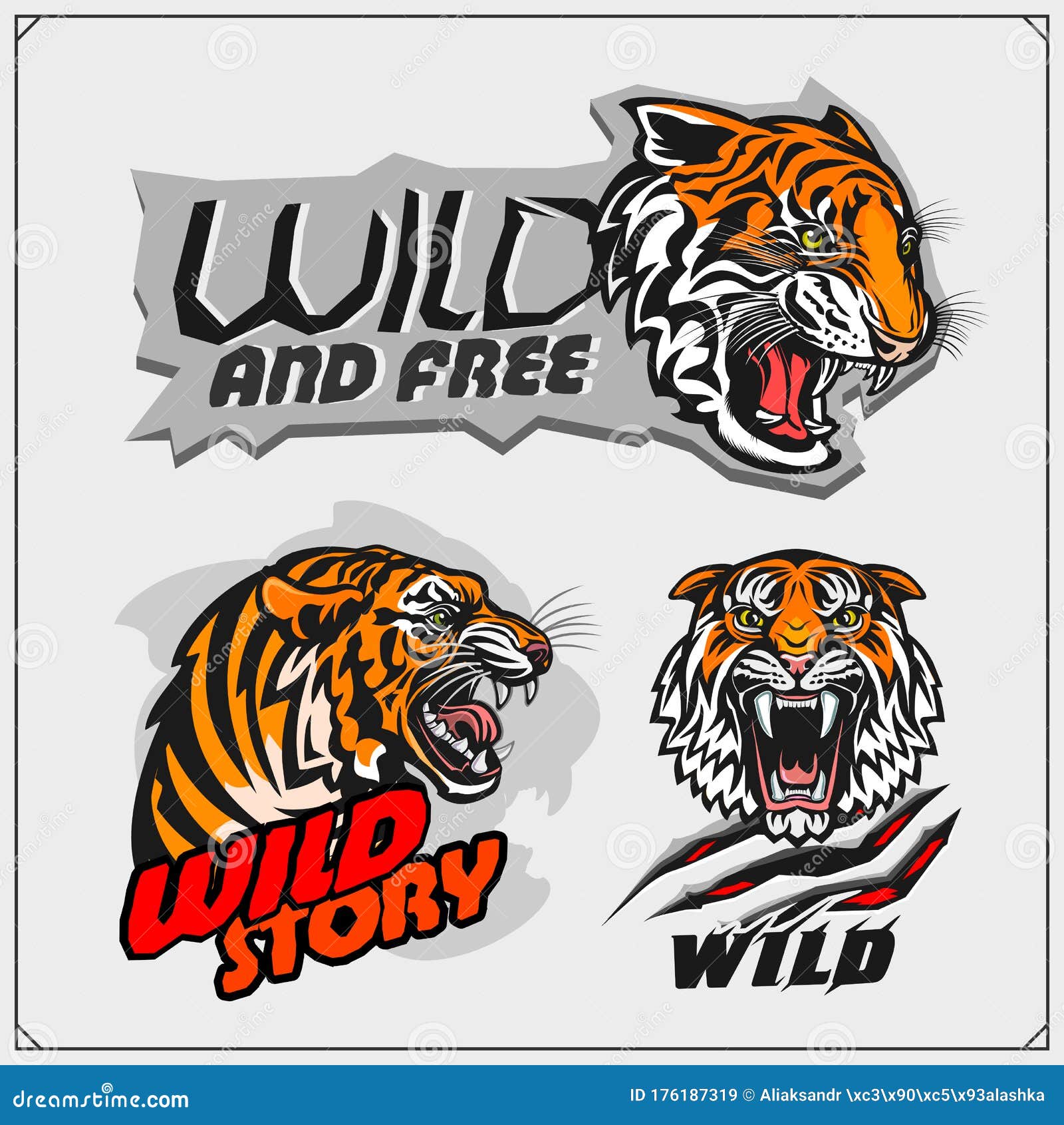 The Emblems with Tiger for a Sport Team. Print Design for T-shirt Stock ...