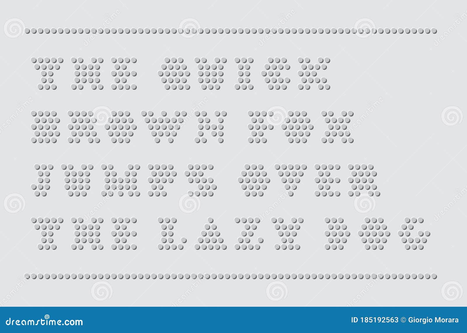 Dotted Font Capitals Vectior Typeset Vector Illustration ...