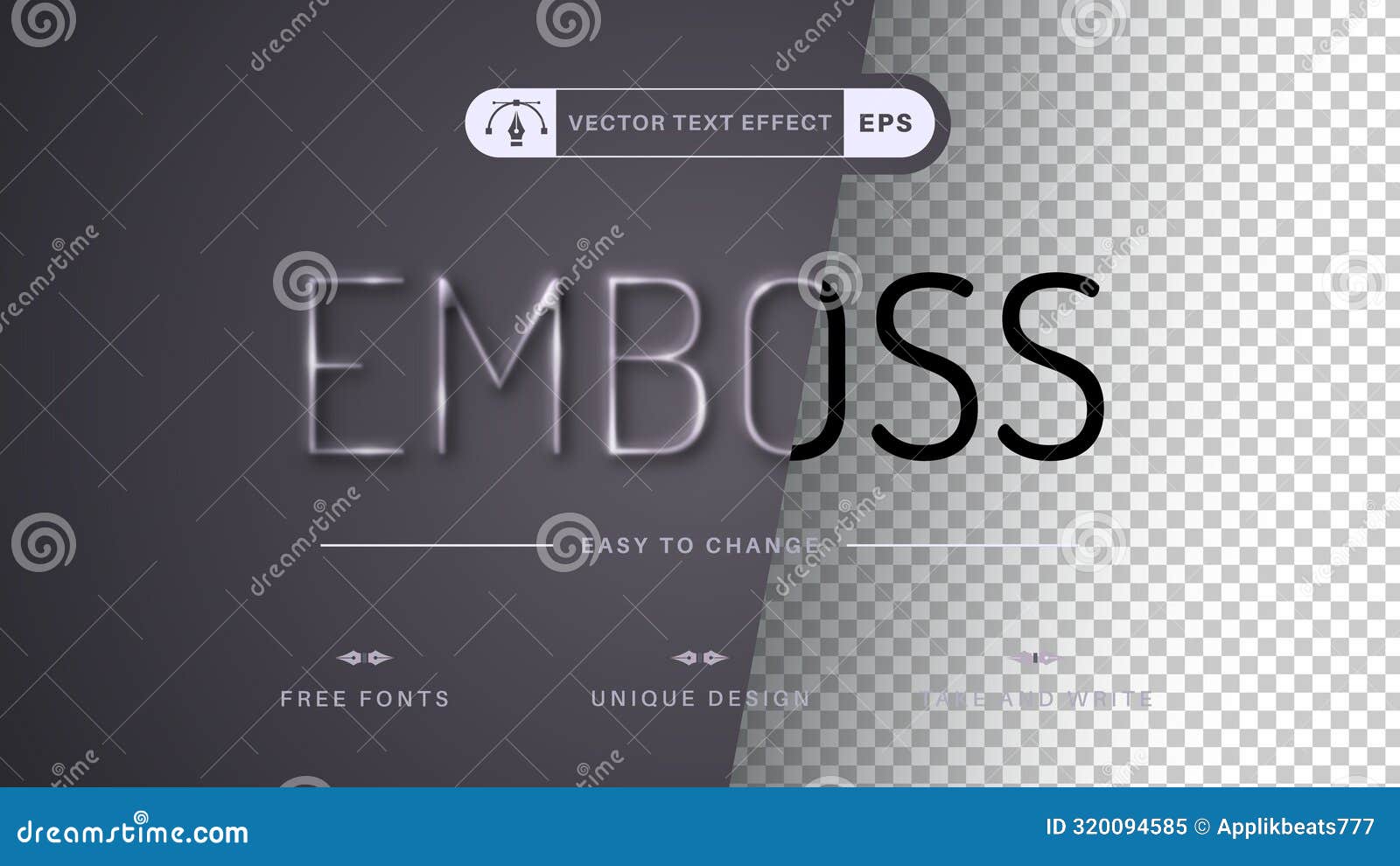 Emboss Font Vector Illustration | CartoonDealer.com #193727972