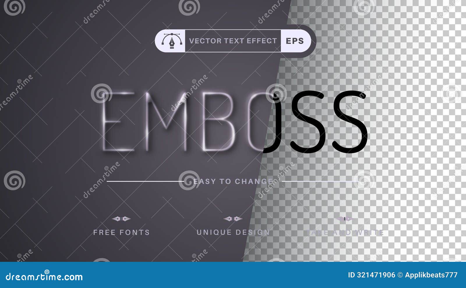 Emboss Font Vector Illustration | CartoonDealer.com #193727972