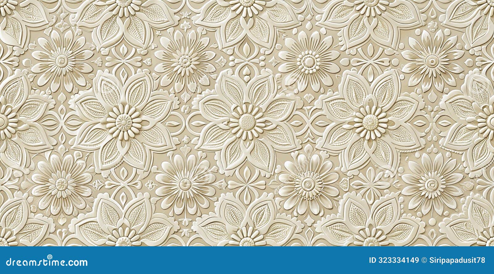 Emboss Floral and Decorative Patterns on Paper Seamless Tileable ...