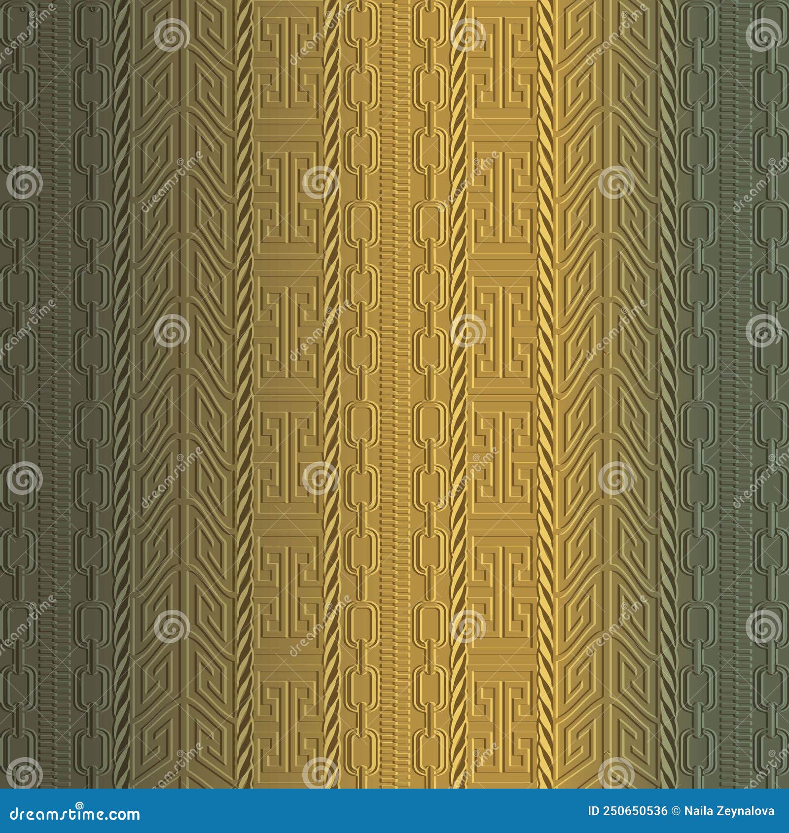 Emboss Greek Borders 3d Seamless Pattern. Embossed Border Background ...