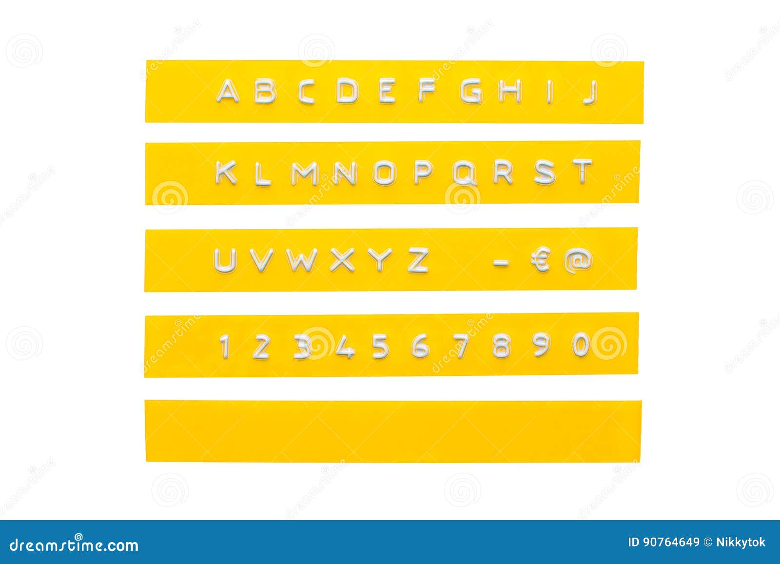 Embossed Alphabet On Orange Plastic Tape Stock Photo | CartoonDealer ...