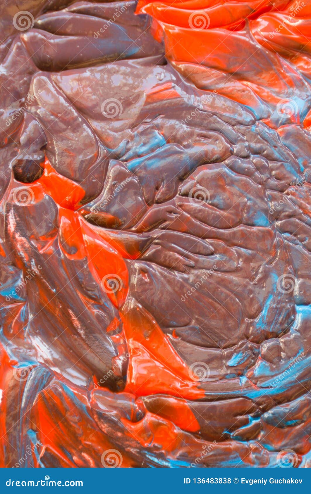 Embossed Background of Mixed Turquoise and Orange. with Sun Reflection ...