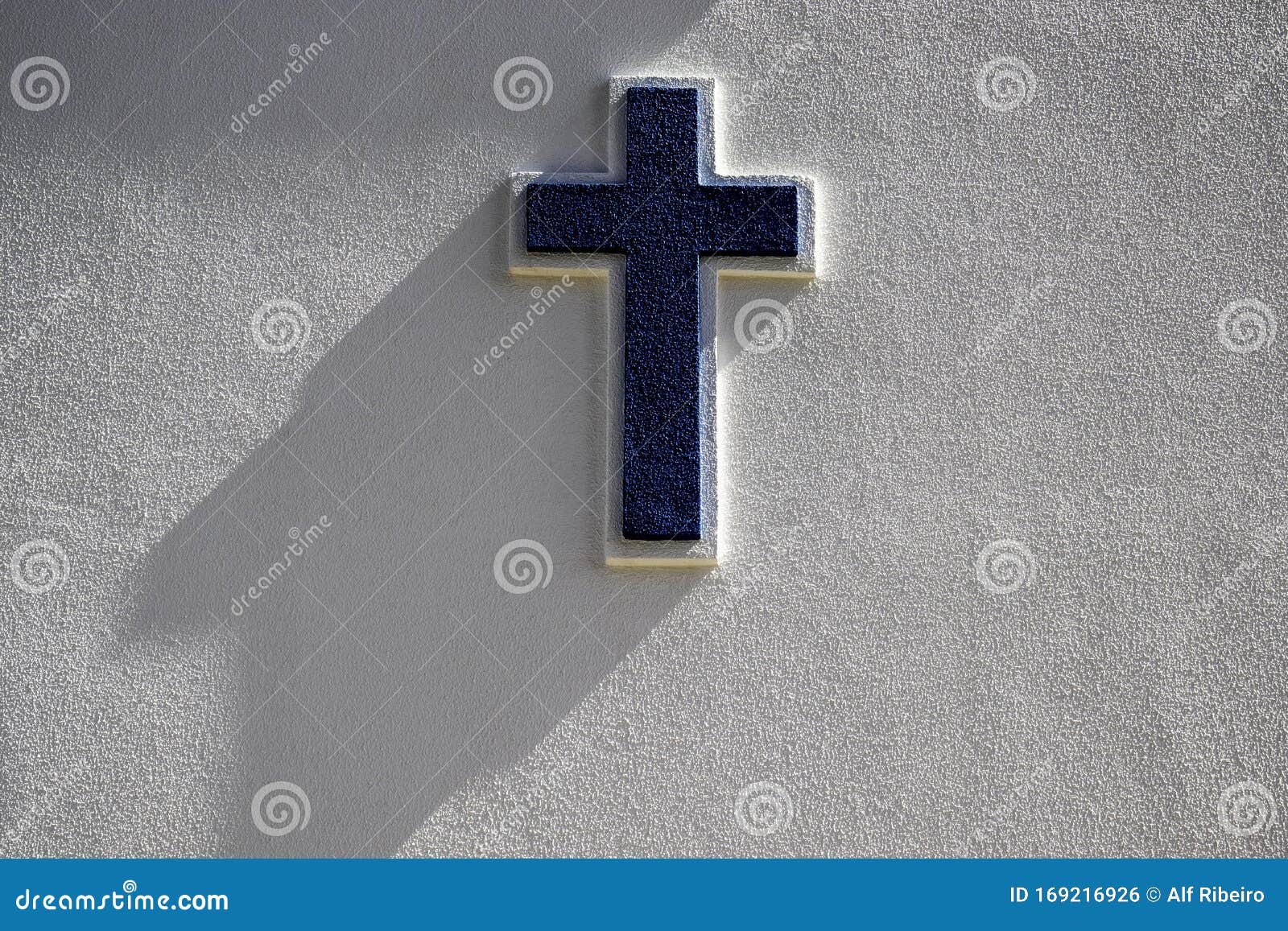 Embossed Blue Painted Cross Stock Photo - Image of catholicism ...