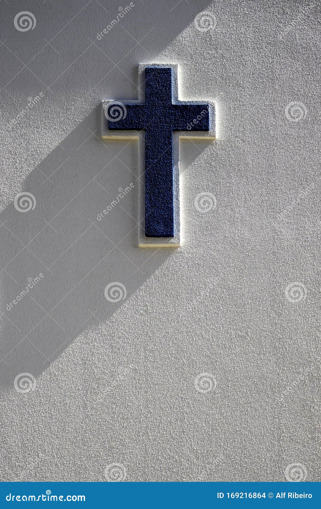 Embossed Blue Painted Cross Stock Photo - Image of catholicism ...