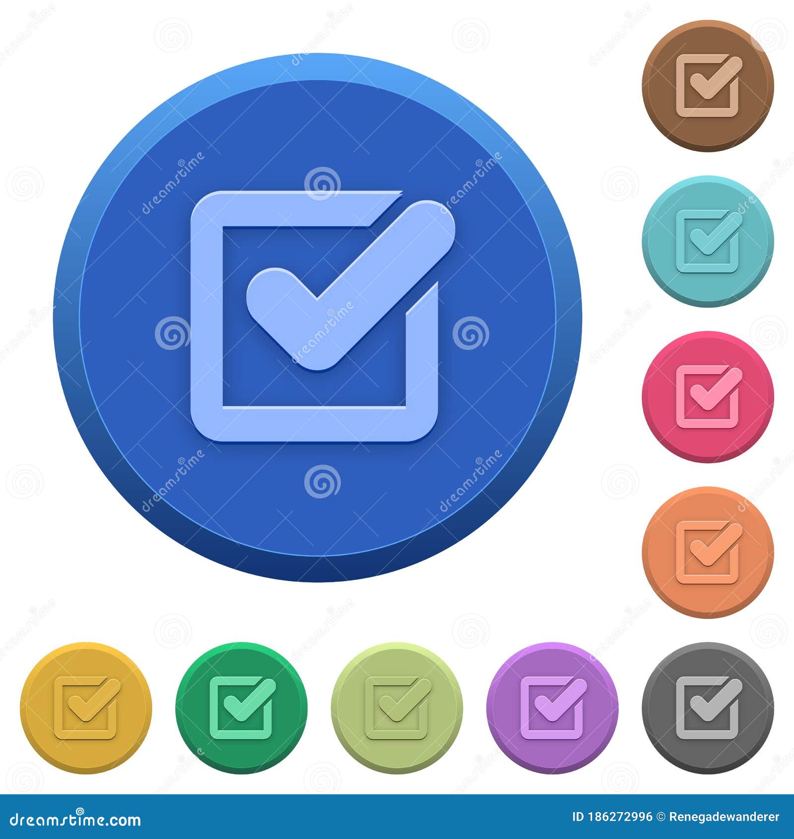 Embossed checkbox buttons stock vector. Illustration of orange - 186272996