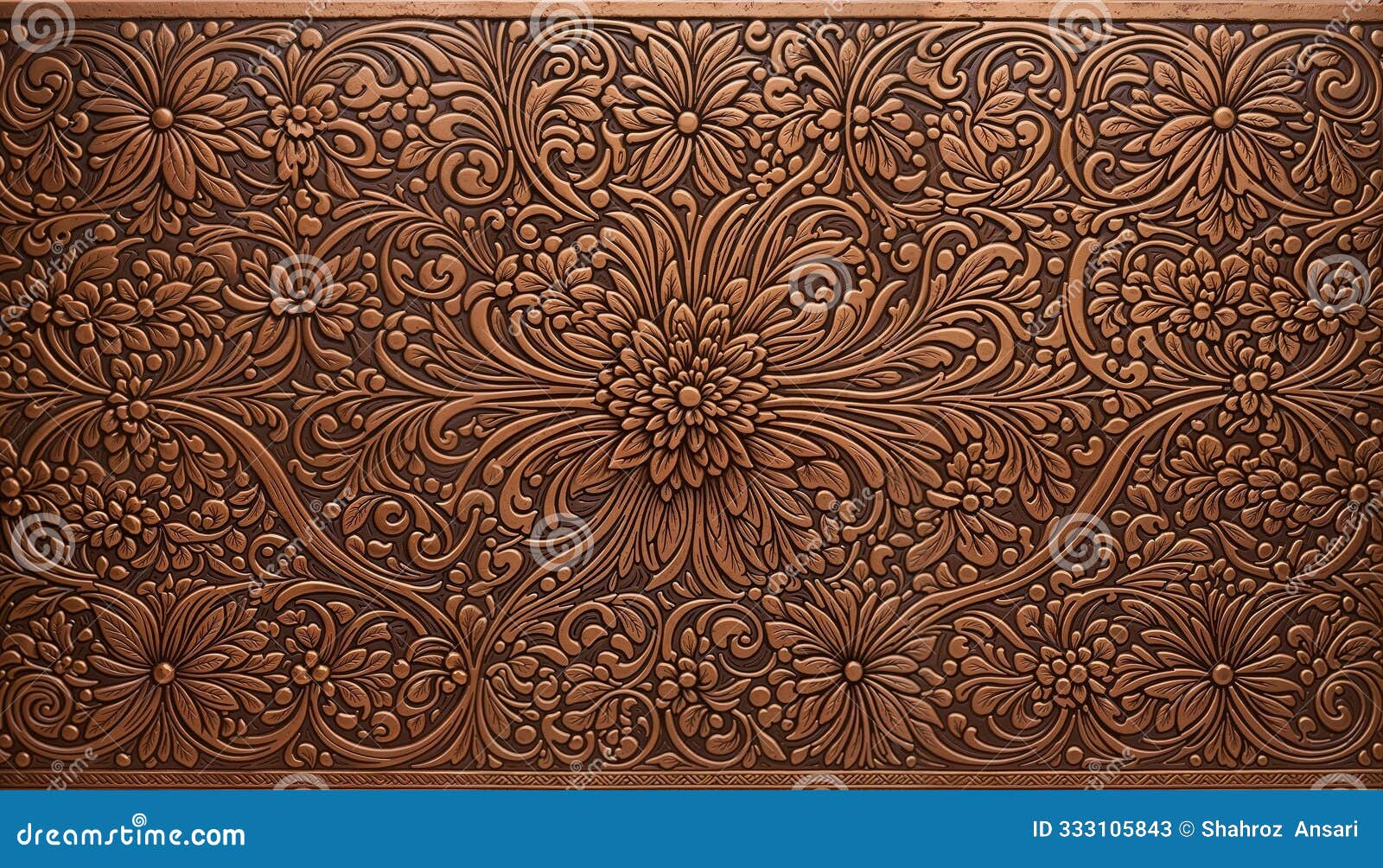 An Embossed Copper Texture with Intricate Floral Patterns Stock ...