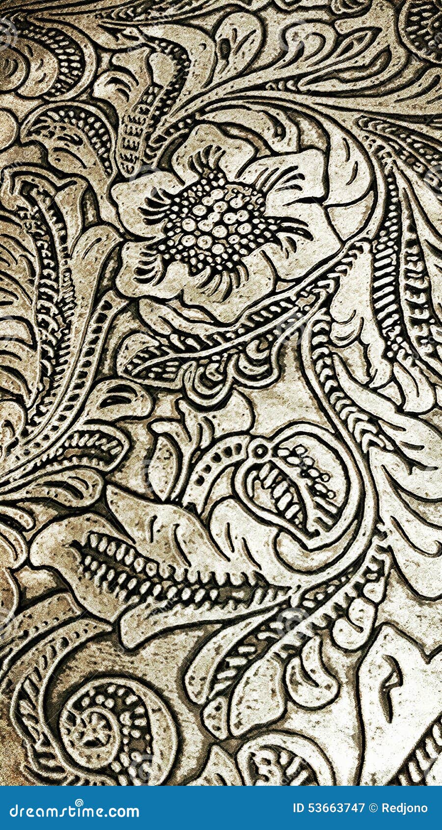 Embossed flower pattern stock image. Image of detailed - 53663747