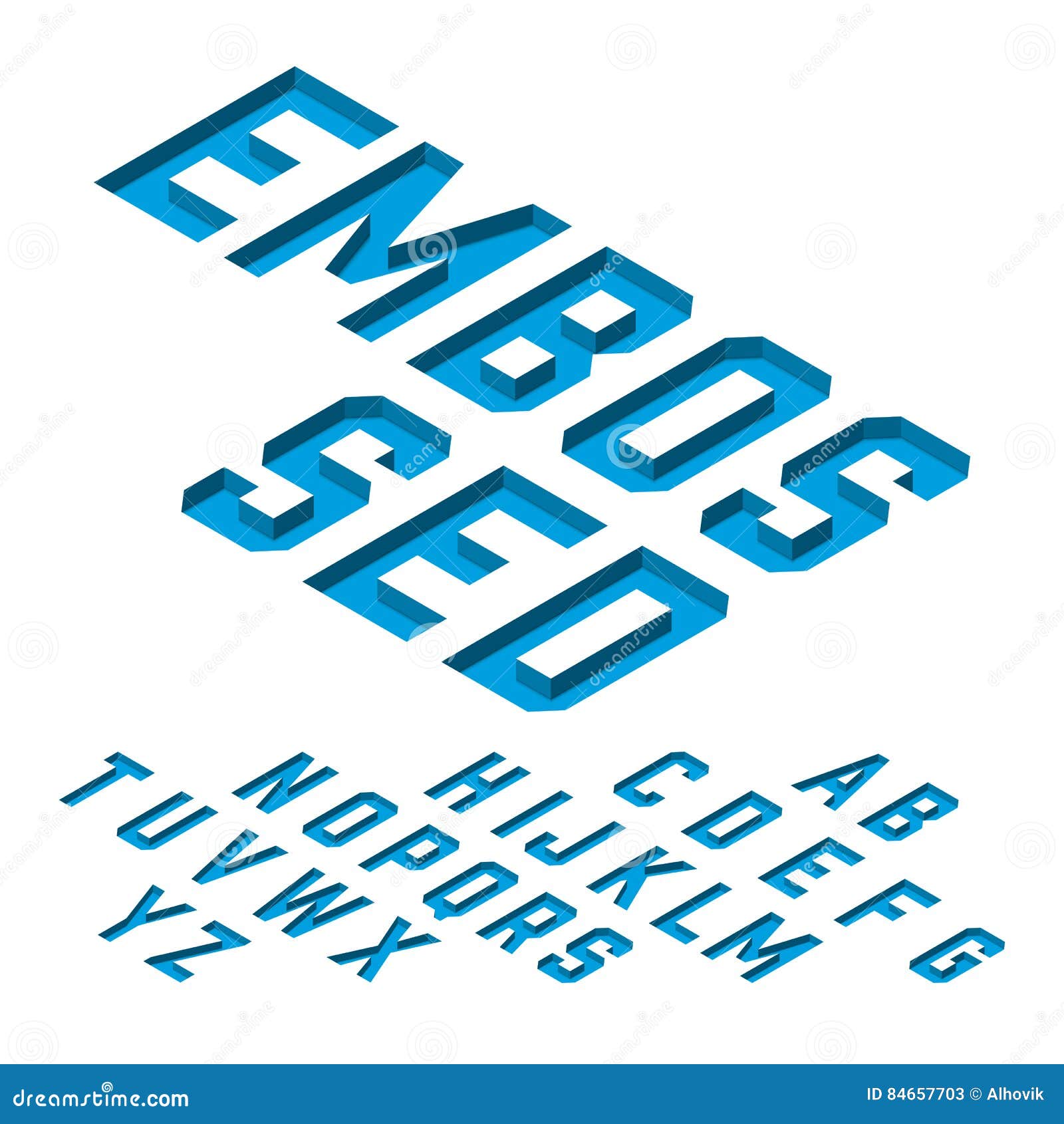Embossed Font, Isometric Alphabet Letters Stock Vector - Illustration ...