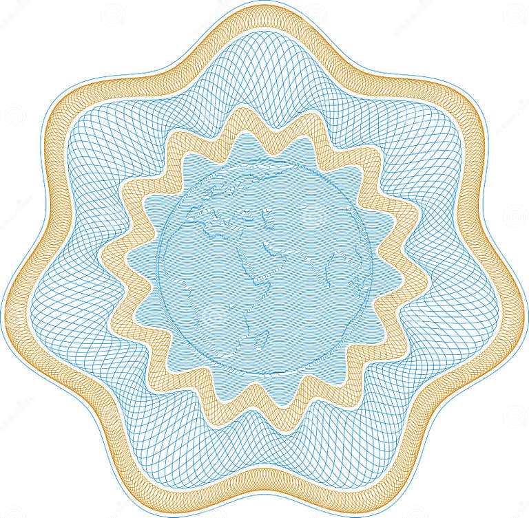 Embossed globe rosetta stock vector. Illustration of heraldic - 15790876