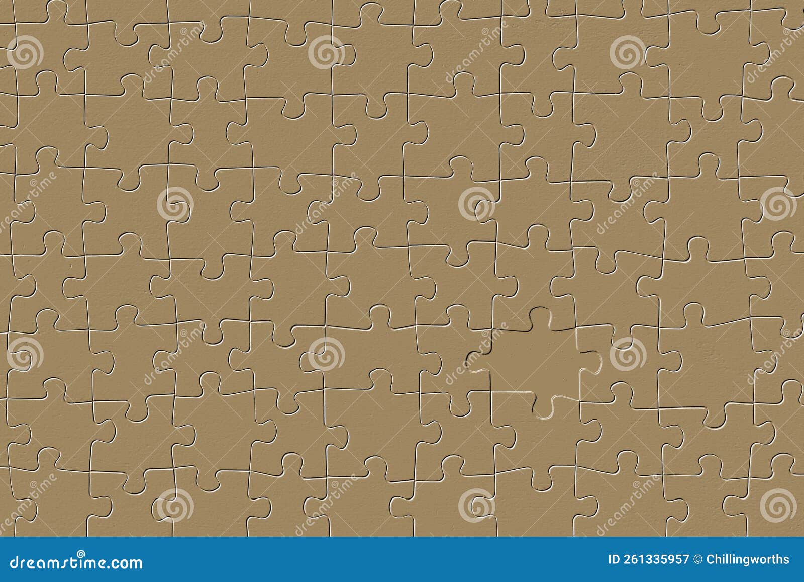 Missing Piece of a Gold Jigsaw Puzzle Stock Image - Image of embossed ...