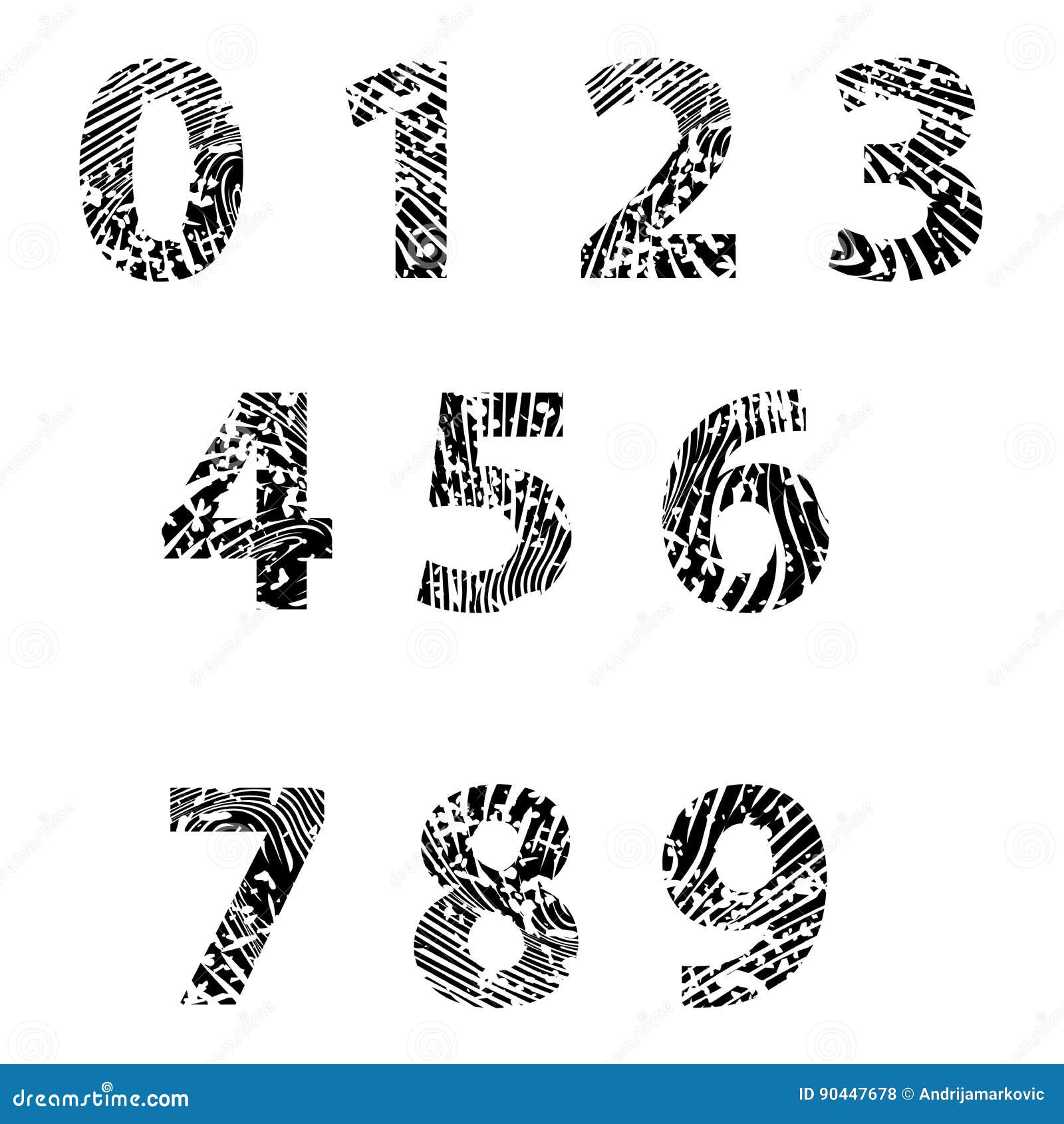 Embossed Numbers for Education Stock Vector - Illustration of relief ...