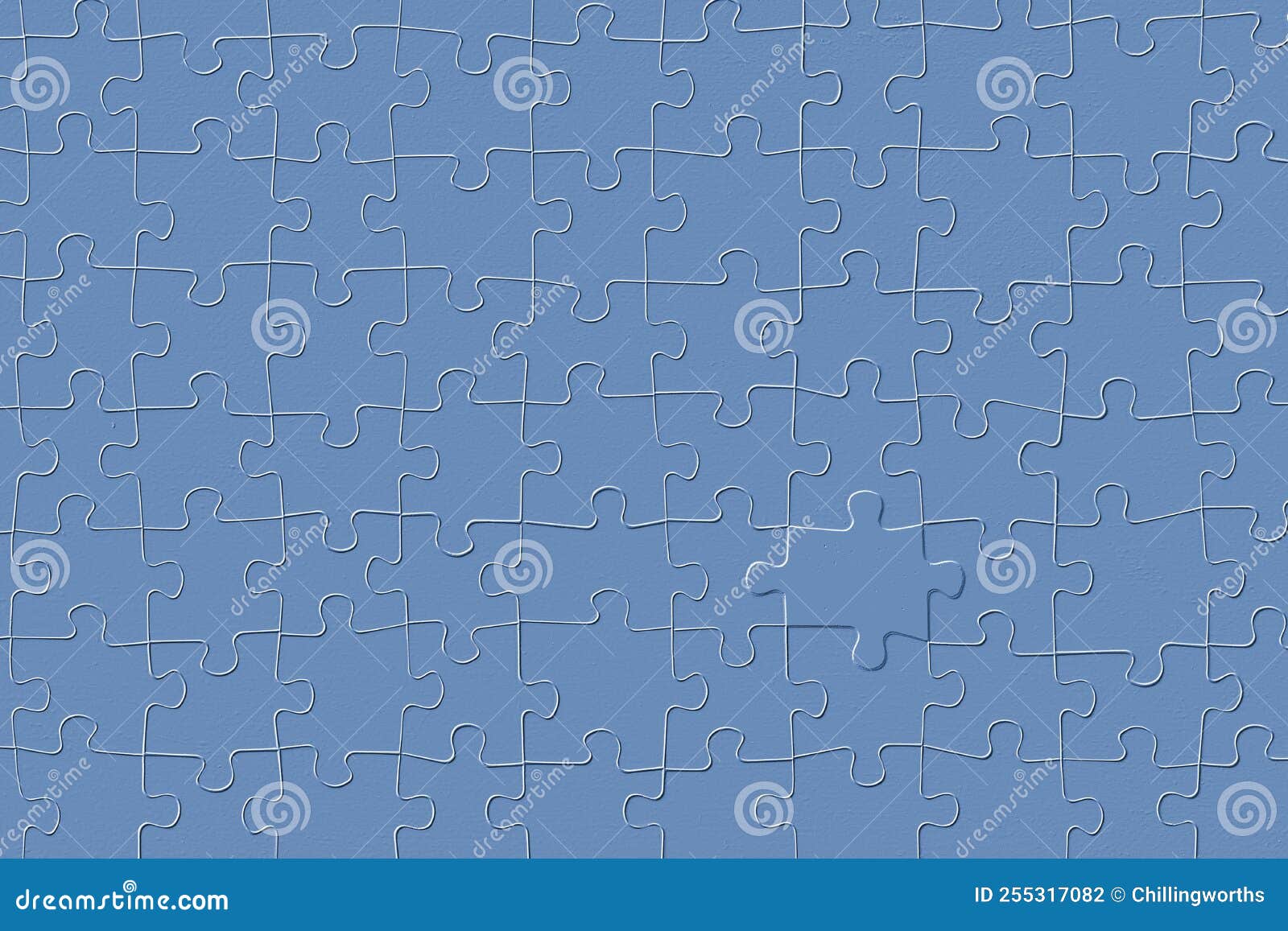 Embossed Piece of a Blue Jigsaw Puzzle Stock Photo - Image of design ...