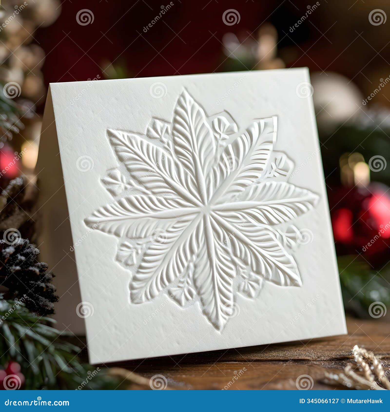 Embossed Snowflake Christmas Card Stock Illustration - Illustration of ...