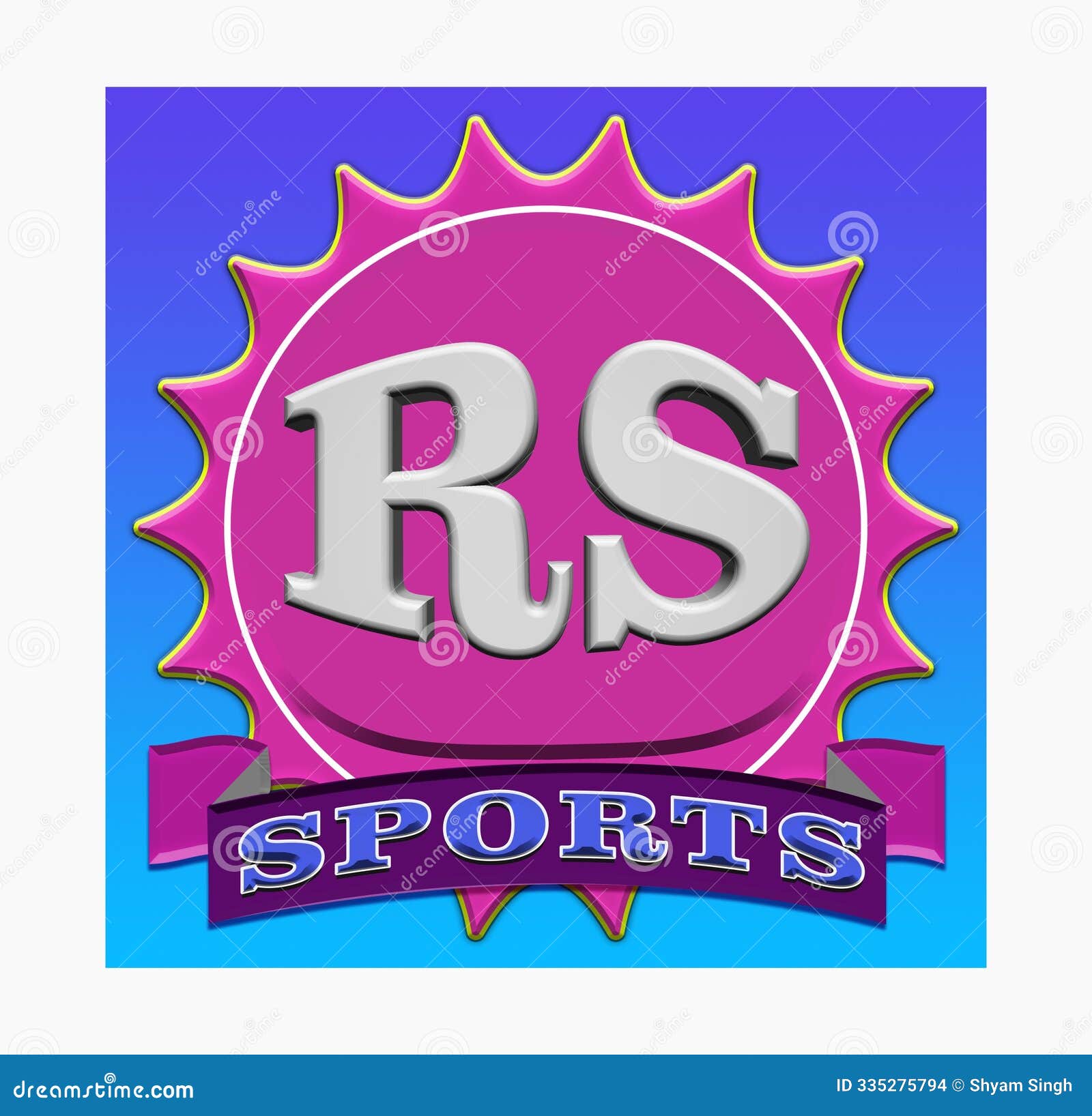 Embossed Sports Logo with Gradient Effect Stock Illustration ...