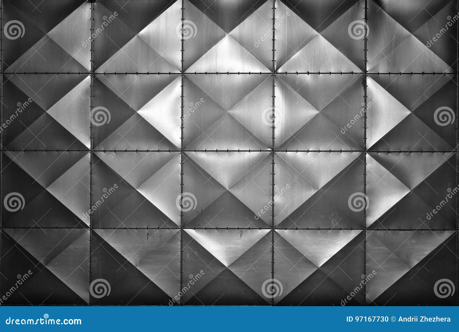 Embossed Square Metal Tiles on a Wall Stock Photo - Image of geometric ...