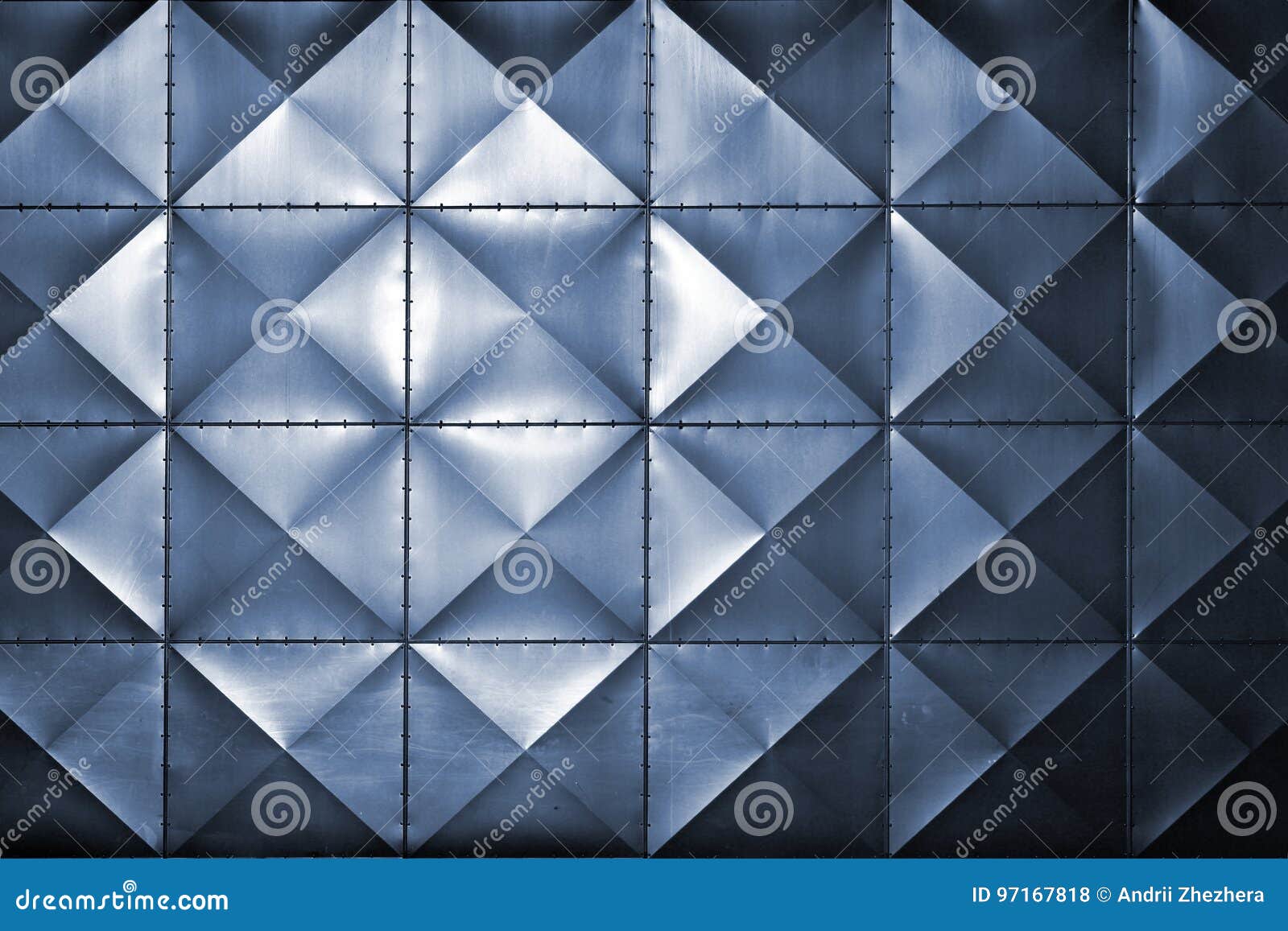 Embossed Square Metal Tiles on a Wall Stock Photo - Image of emboss ...