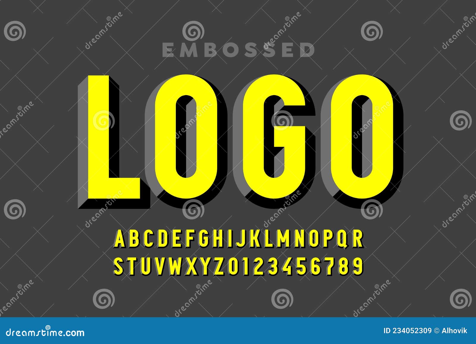 Embossed style font stock vector. Illustration of retro - 234052309