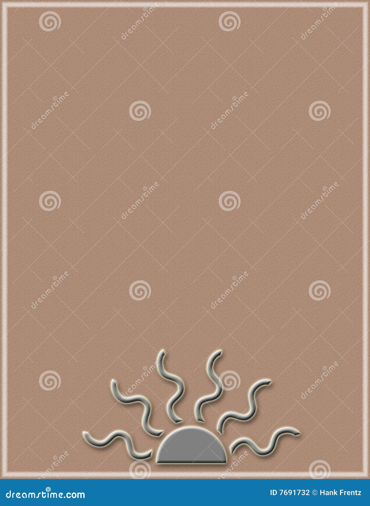 Embossed Sunrise on Beige Background Stock Illustration - Illustration ...