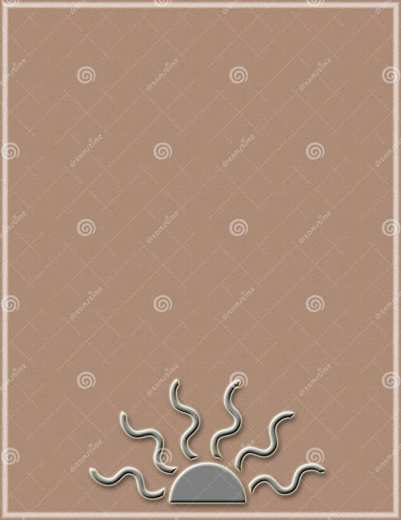 Embossed Sunrise on Beige Background Stock Illustration - Illustration ...
