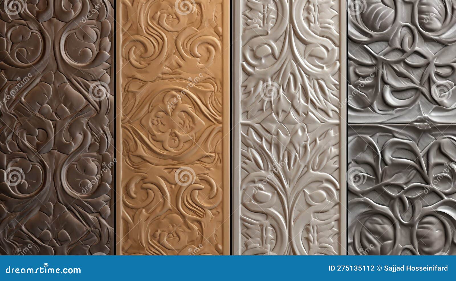 Anaglypta and Lincrusta Texture Wallpaper Design Stock Illustration ...