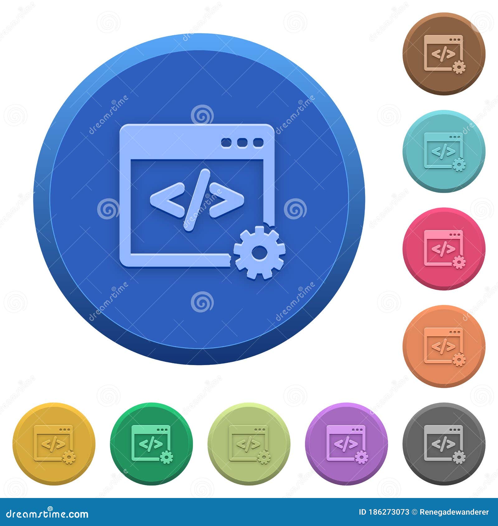 Embossed Web Development Buttons Stock Vector - Illustration of ...