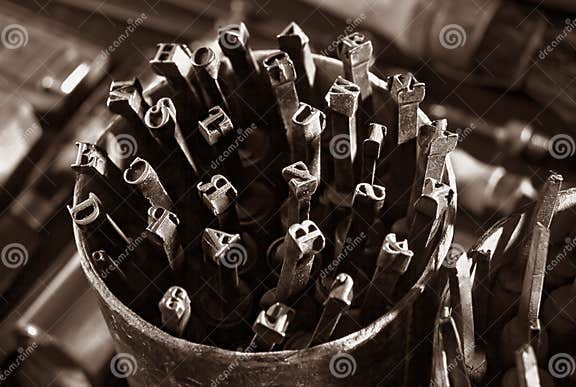 Embossing Letters stock image. Image of metal, letter - 19682737