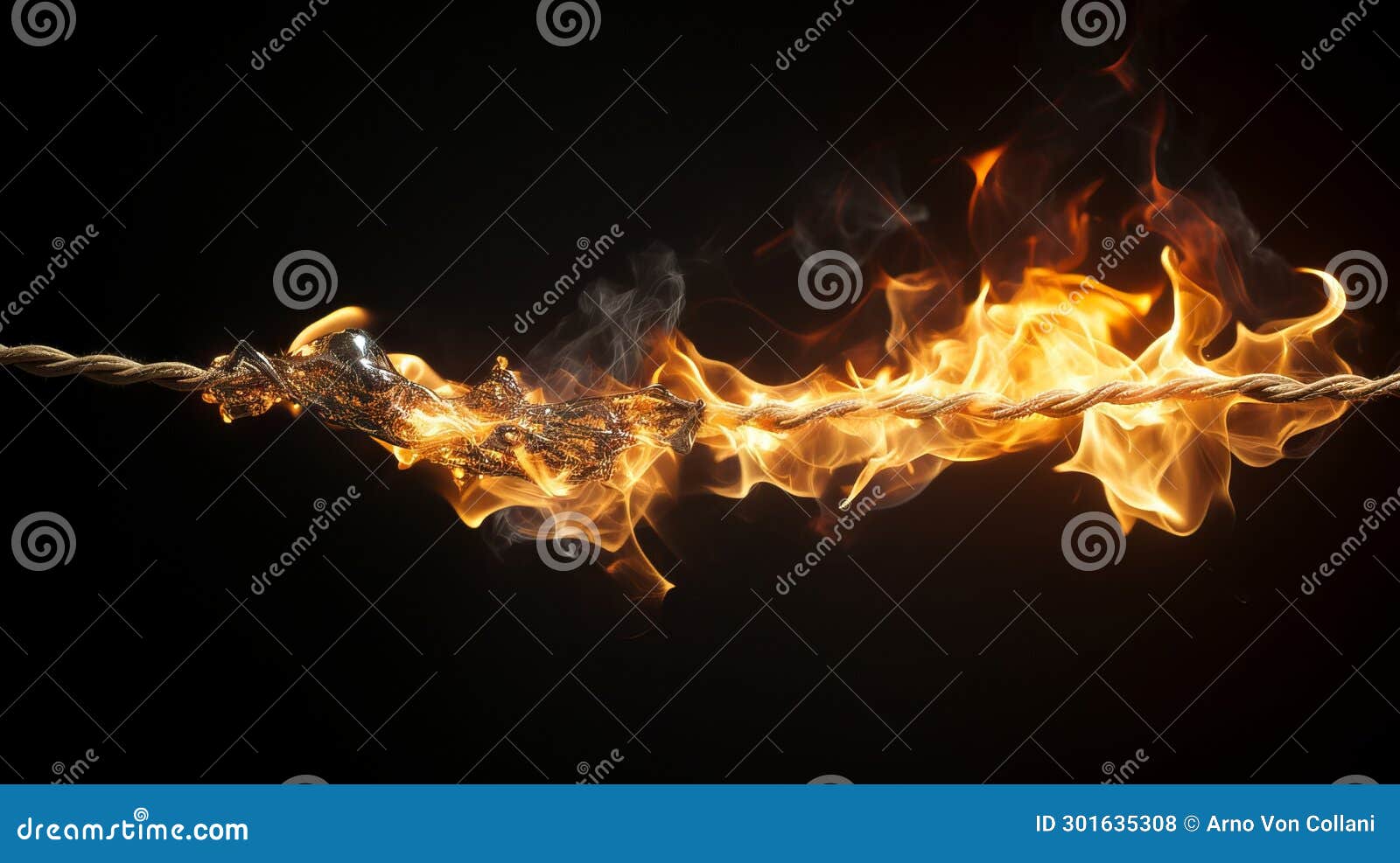 Igniting Potential: Burning Fuse Casts Shadows in Inky Darkness Stock ...