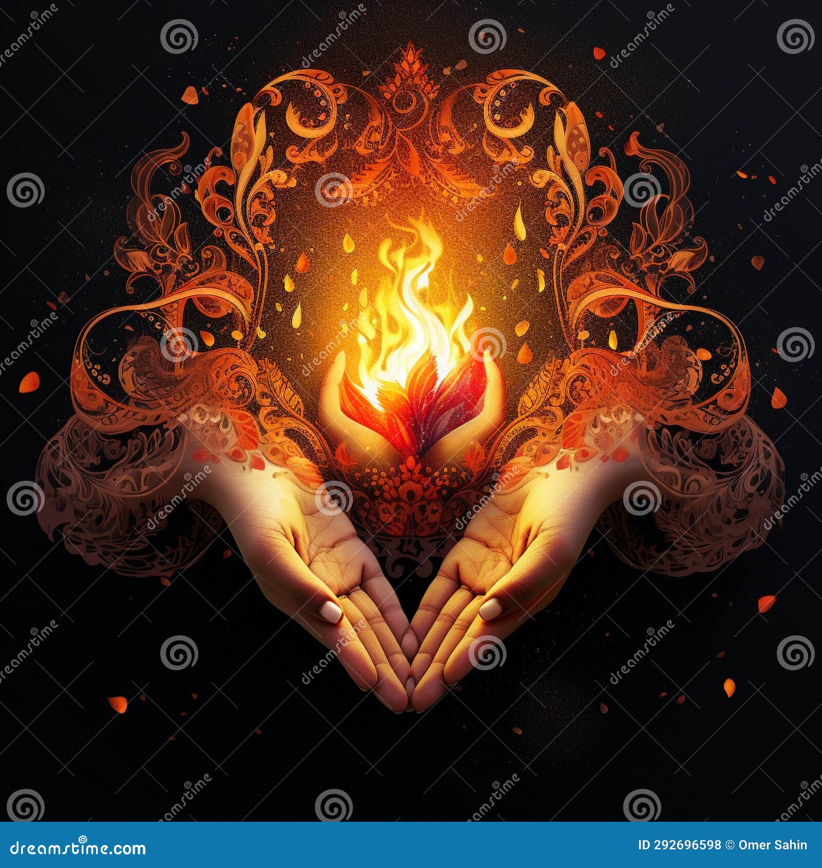 Embrace the Ember: Igniting Forever Stock Illustration - Illustration ...